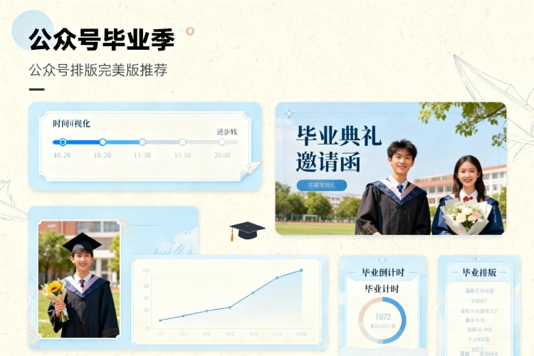 青春毕业季！公众号排版公众号常用免费模版推荐：文艺风《毕业典礼邀请函》样式 - 96微信编辑器